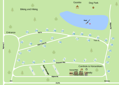 Resort Map - Bigfoot Adventure RV Resort